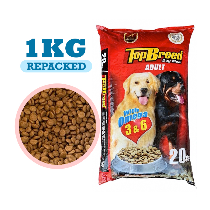 TOP BREED ADULT ( 1KG ) DOG DRY FOOD Pet Diet Paw Puppy Coat Health Fur ...