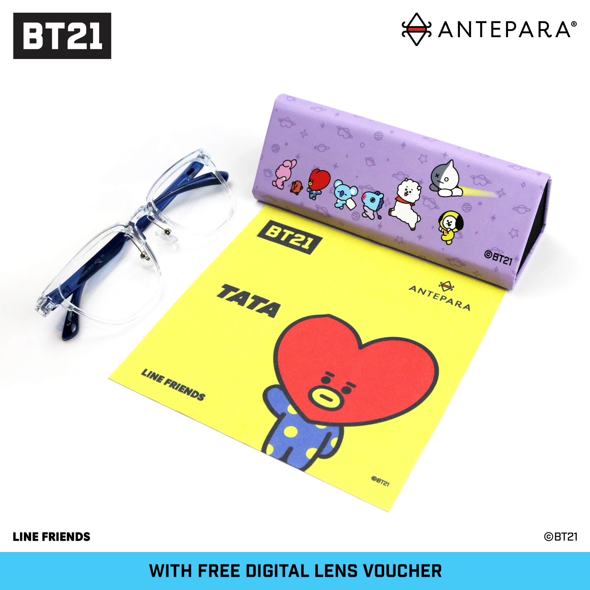 Antepara With BT21 Eyeglasses (BT TOKYO CBLUT Crystal Blue) | Lazada PH