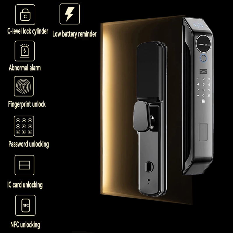 JVIALTETY Facial recognition intelligent door lock Biometric lock Smart Lock WIFI Bluetooth APP ...