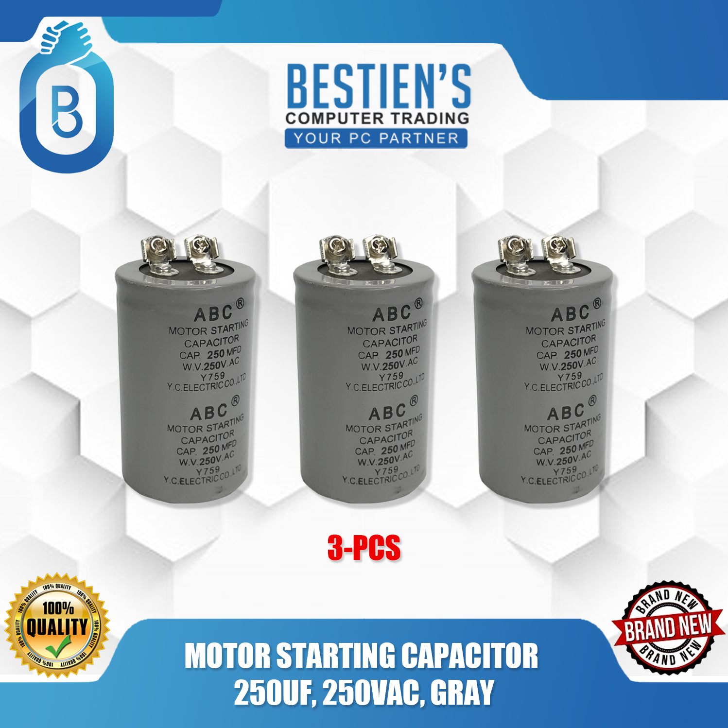 MOTOR STARTING CAPACITOR 250UF, 250VAC, GRAY | Lazada PH