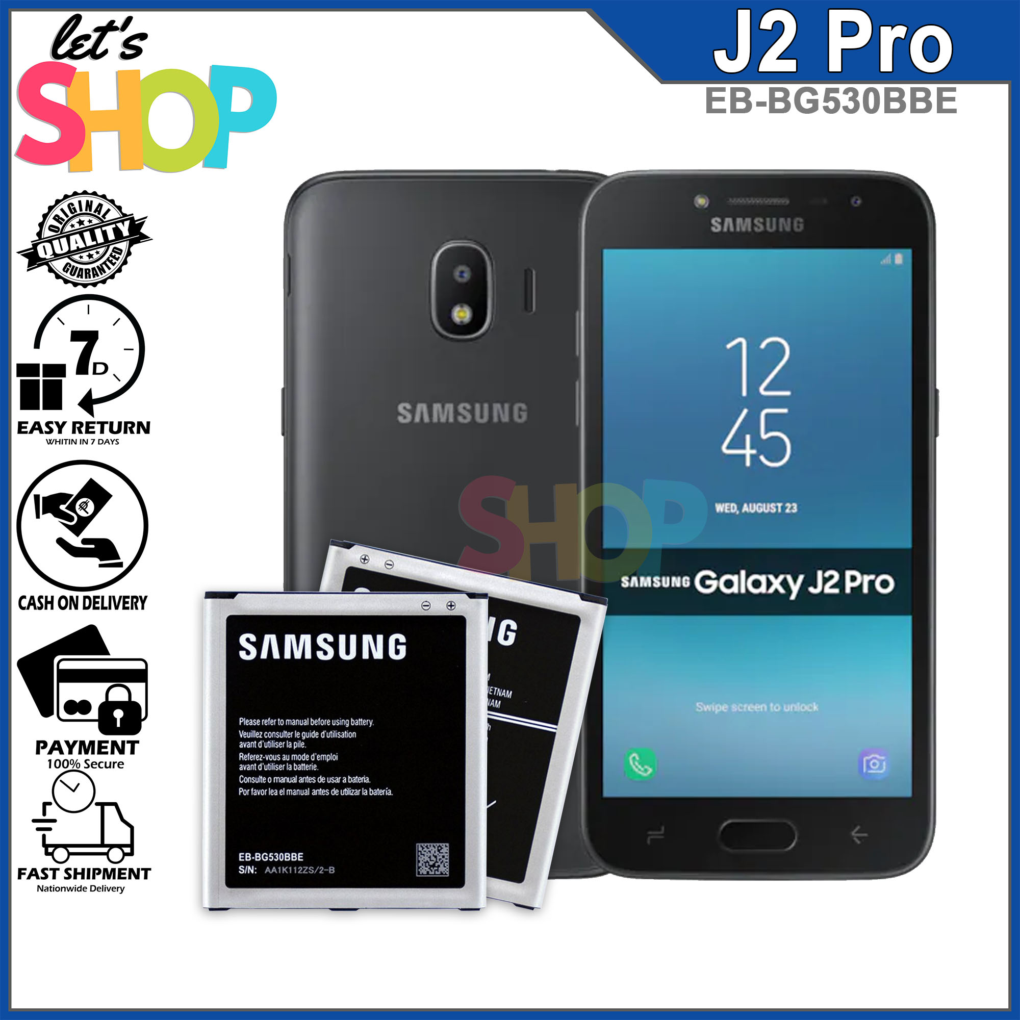 Samsung Galaxy J2 Pro Battery Model EB-BG530BBE Lets Shop Original ...
