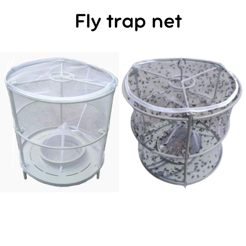 Fly Trap Net Hanging Folding Fly Catcher Cage Net Insect Trap Outdoors ...