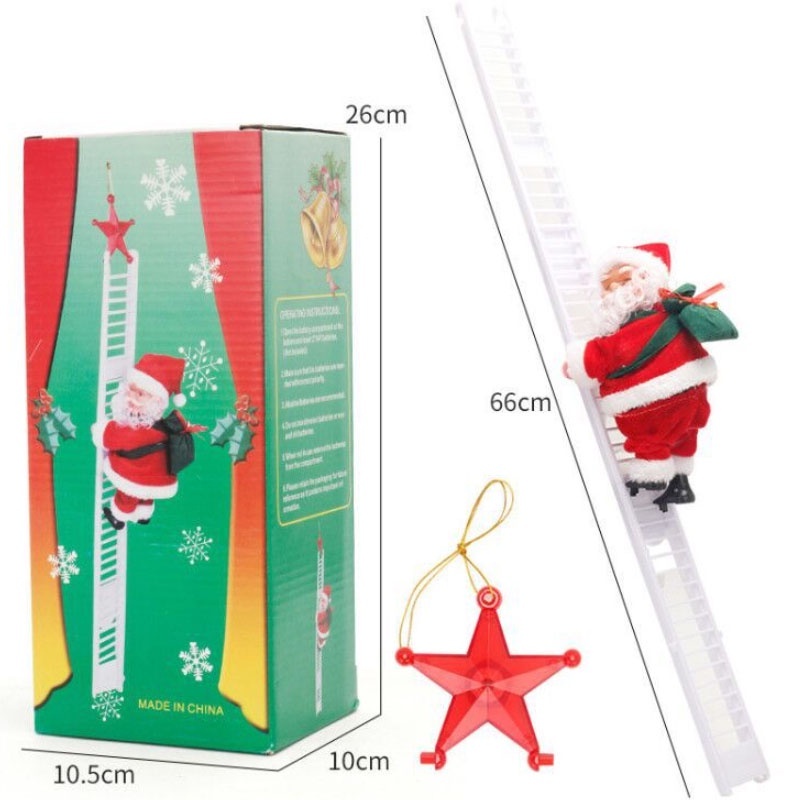 Electric Climbing Santa Ladder Toy with Music Christmas Novelty ...
