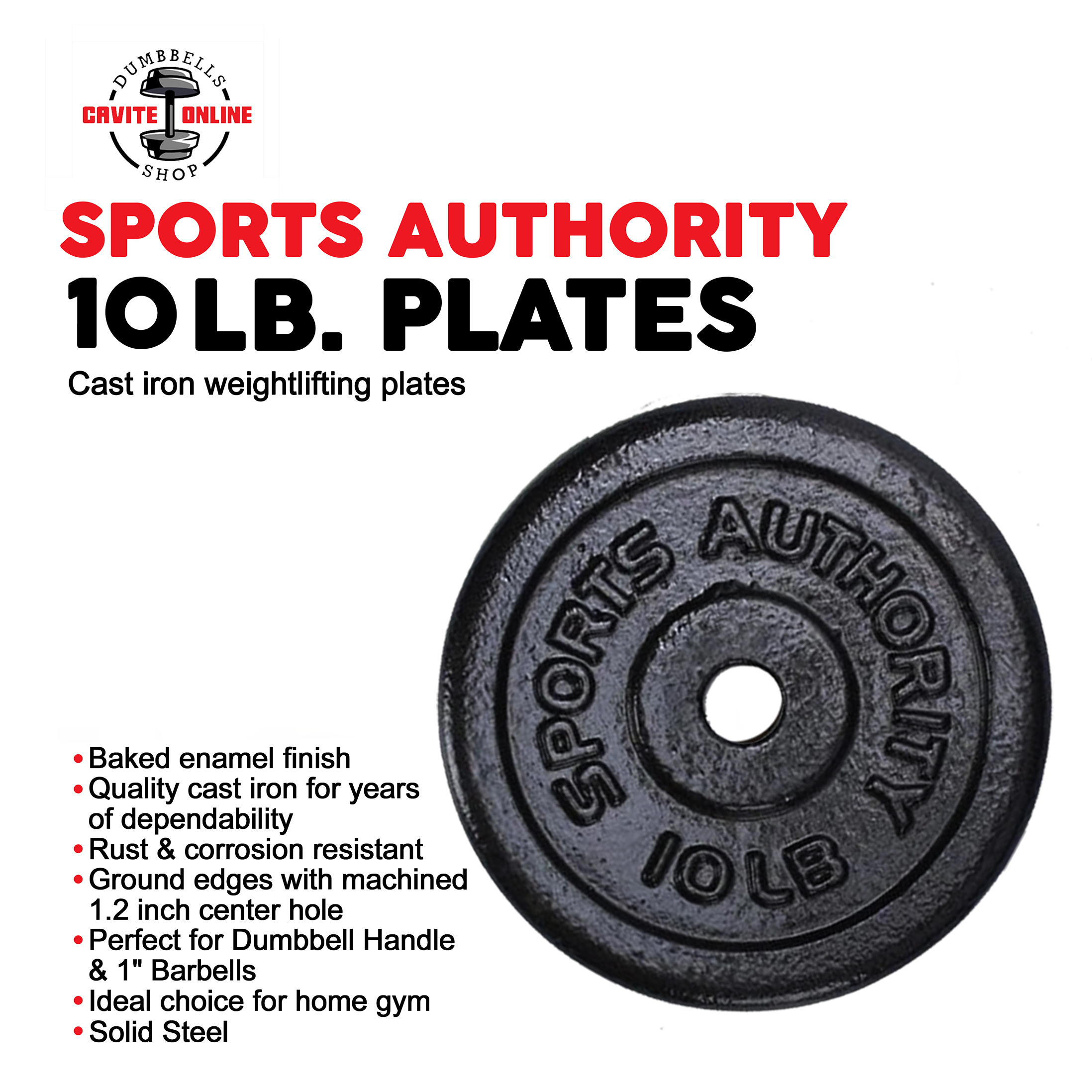 Sports Authority Weighted Plates 10 LBS Full Body Workout Sold Per ...