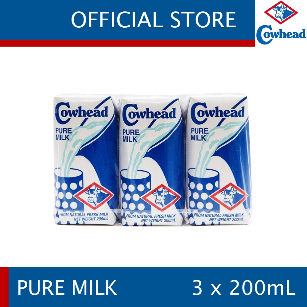 Cowhead Pure Milk 200mL x 3 [Fresh Milk - UHT Milk] | Lazada PH