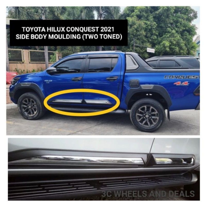 TOYOTA HILUX CONQUEST 2021-2023 SIDE BODY MOULDING (TWO TONED) | Lazada PH