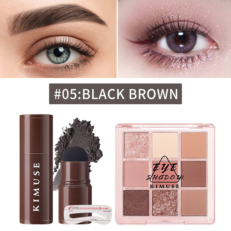 KIMUSE One Step Eyebrow Stamp Shaping Kit + 9 Colors Eyeshadow Palette ...