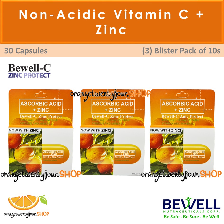Bewell-C Zinc Protect Non-Acidic Vitamin C with Zinc 510mg (30 capsules) | Lazada PH