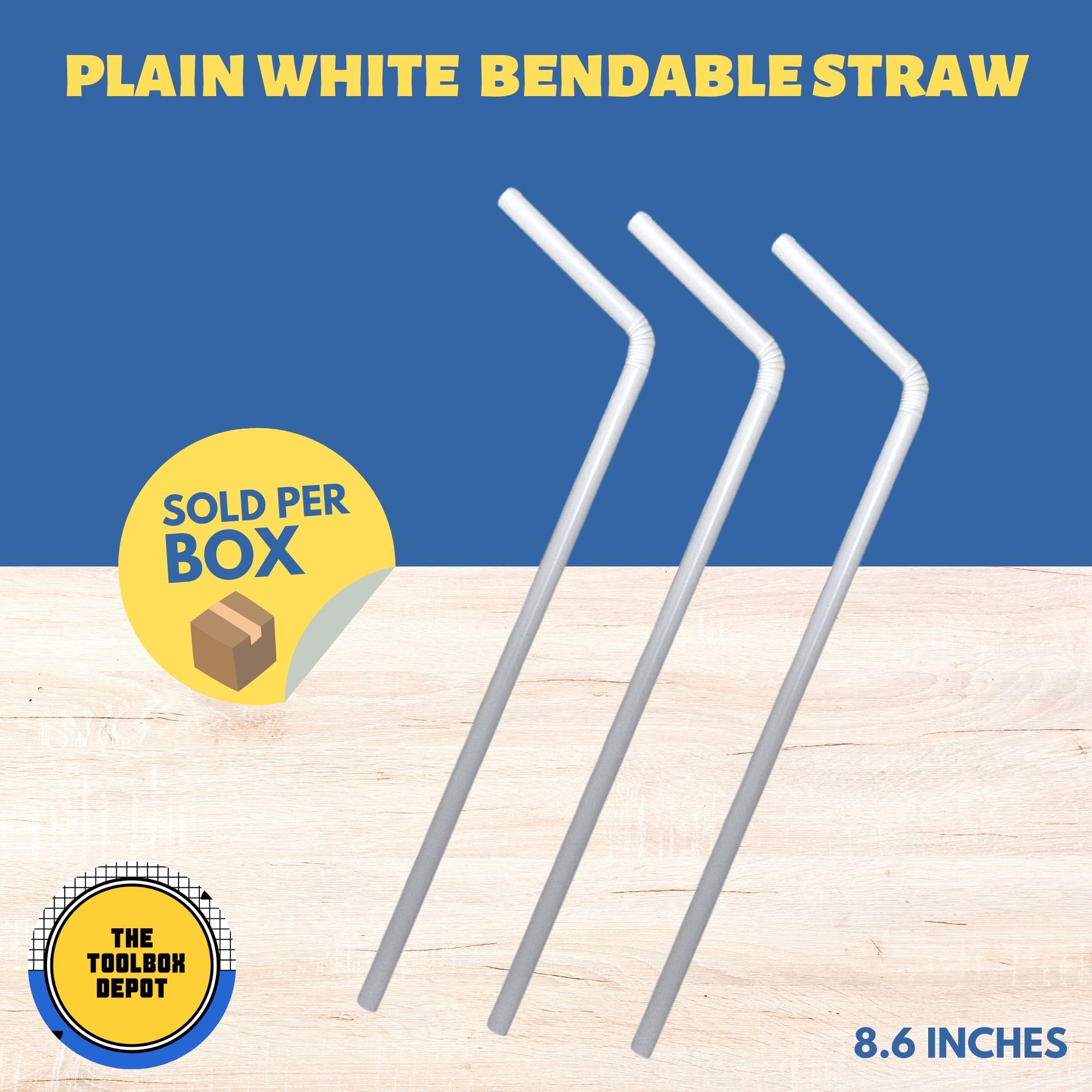 [50 PACKS] Bendable Straw BLACK | WHITE | Plastic Straw 100's ...