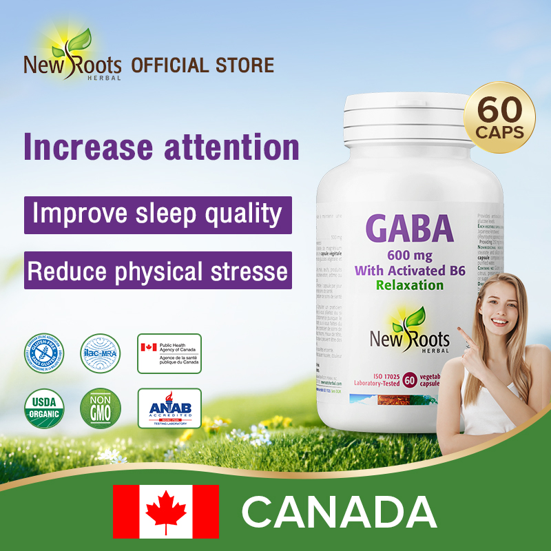 NewRoots GABA Canadian imported Improve Sleep Quality Helping Adults Sleep Capsules 600mg 60caps ...