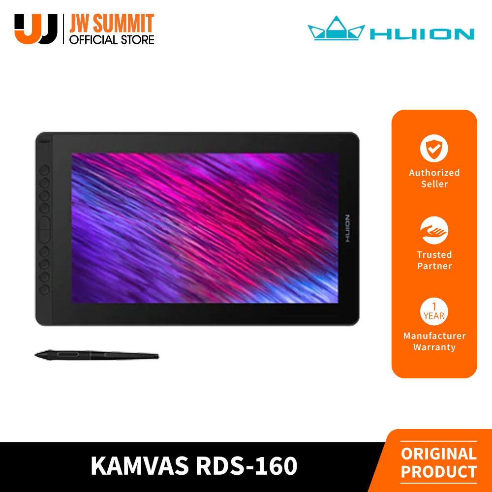 Huion Kamvas RDS-160 Battery-Free EMR Anti-Glare Etched Glass Drawing ...