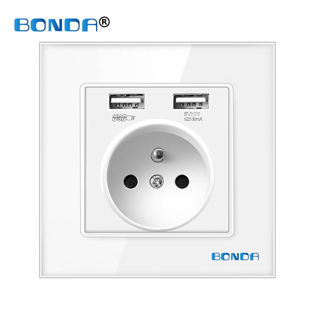 BONDA Electrical Socket French Standard 16A Plug Wall Power Outlets ...