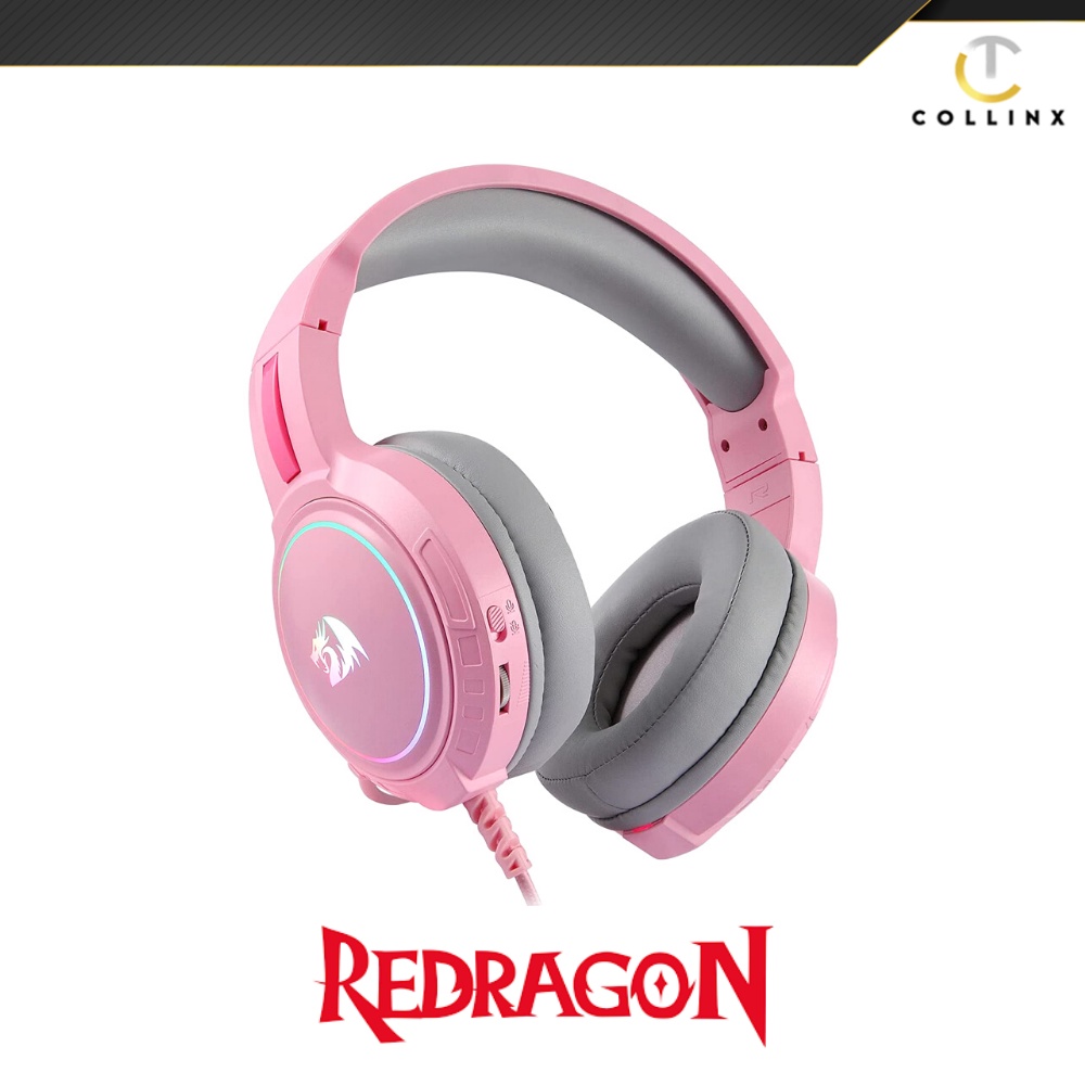 Redragon H270 Mento Pink RGB Headset | With Mic and Volume Control | HD ...