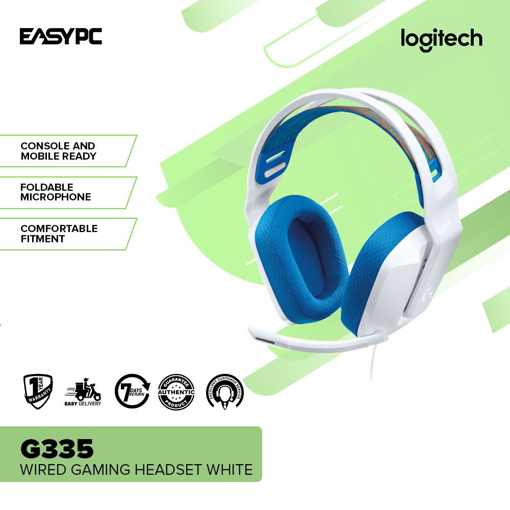 EasyPC | Logitech G335 Wired Gaming Headset Black or White Earphones For Better Gaming ...