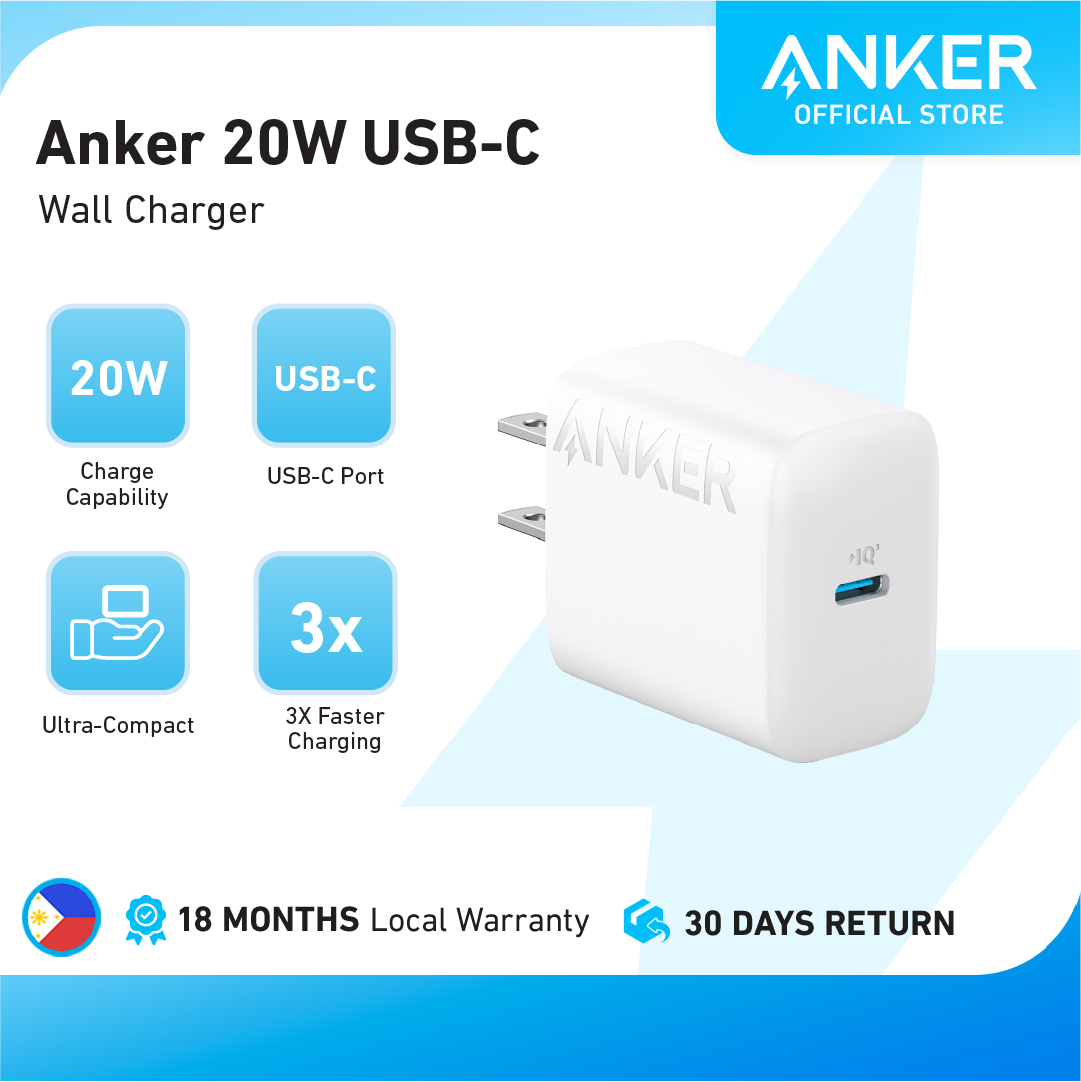 Anker 20W USB C Fast Wall Charger, iPhone Charger, USB C Charger Block for iPhone 16/15/14/13 ...