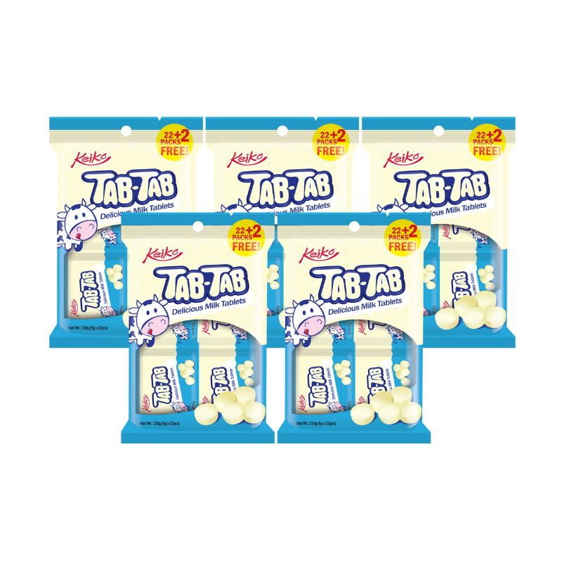 Keiko Tab-Tab Milk Tablet Candy 110G x 5 packs | Lazada PH
