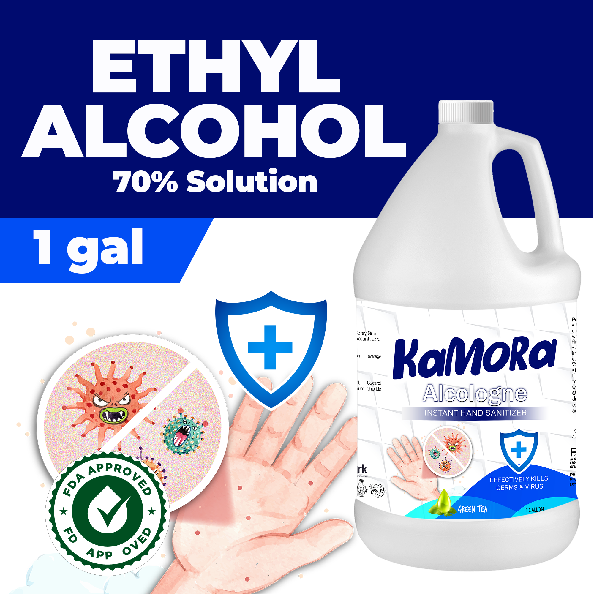 Kamora Ethyl Alcohol 70% Solution FDA APPROVE / Organic / Alcologne ...
