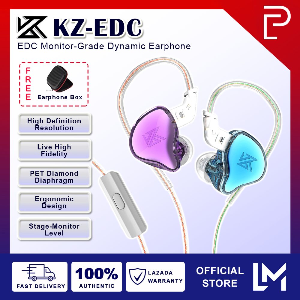 KZ EDC Dynamic In-ear Bass Earphone HIFI DJ Sports Headset Wired Stereo ...
