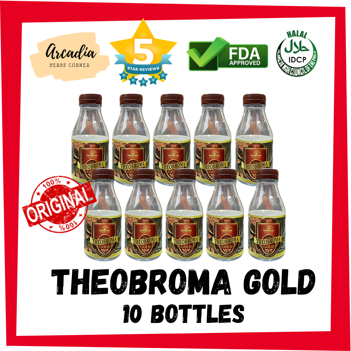 Theobroma Gold With Probiotics Superfood Raw Cacao (10 bottles) | Lazada PH