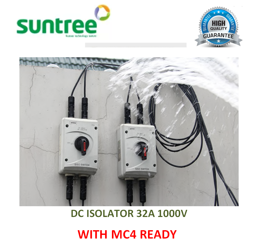 SUNTREE DC Isolator 1000V DC 32A IP66 Rating Solar Waterproof Disconnecting Switch With MC4 ...