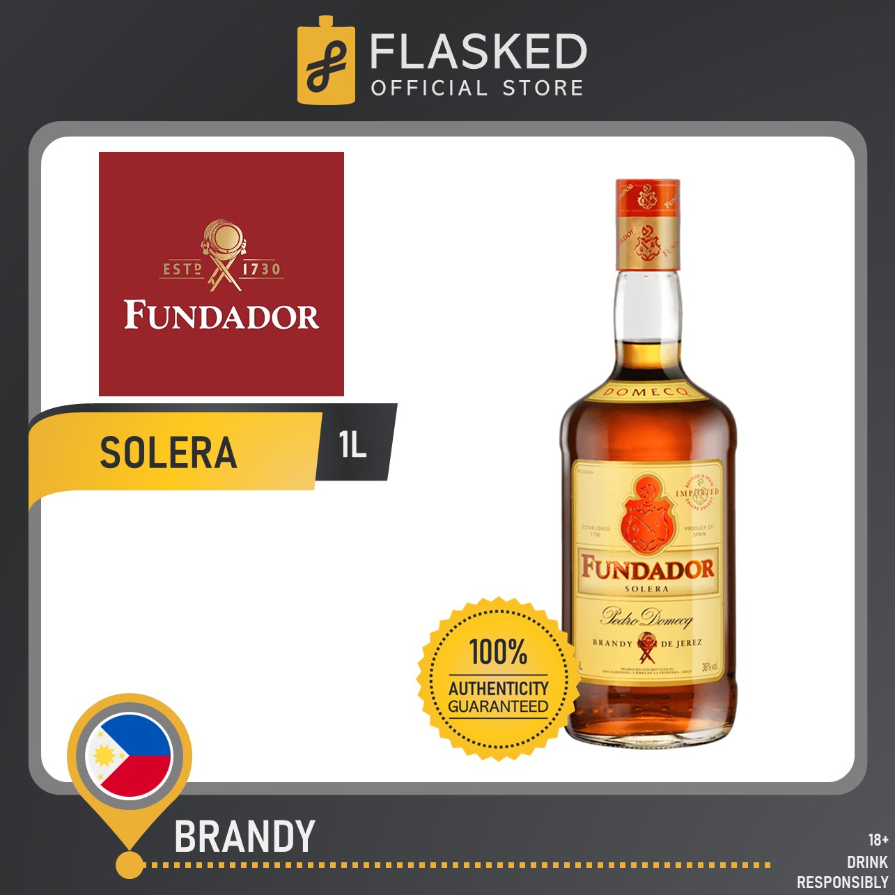 Fundador Solera Brandy 1L | Lazada PH