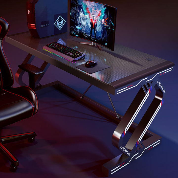 Tempered Glass Table Computer Desk E-sports table Gaming table Home ...