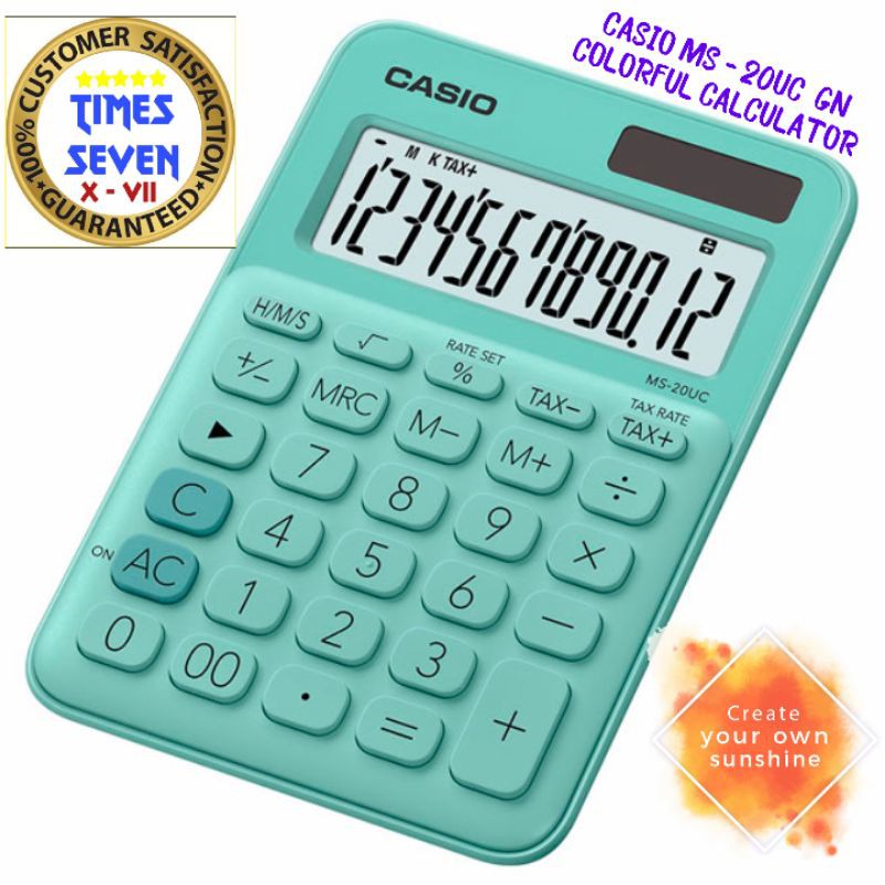CASIO MS - 20UC GN COLORFUL CALCULATOR | Lazada PH