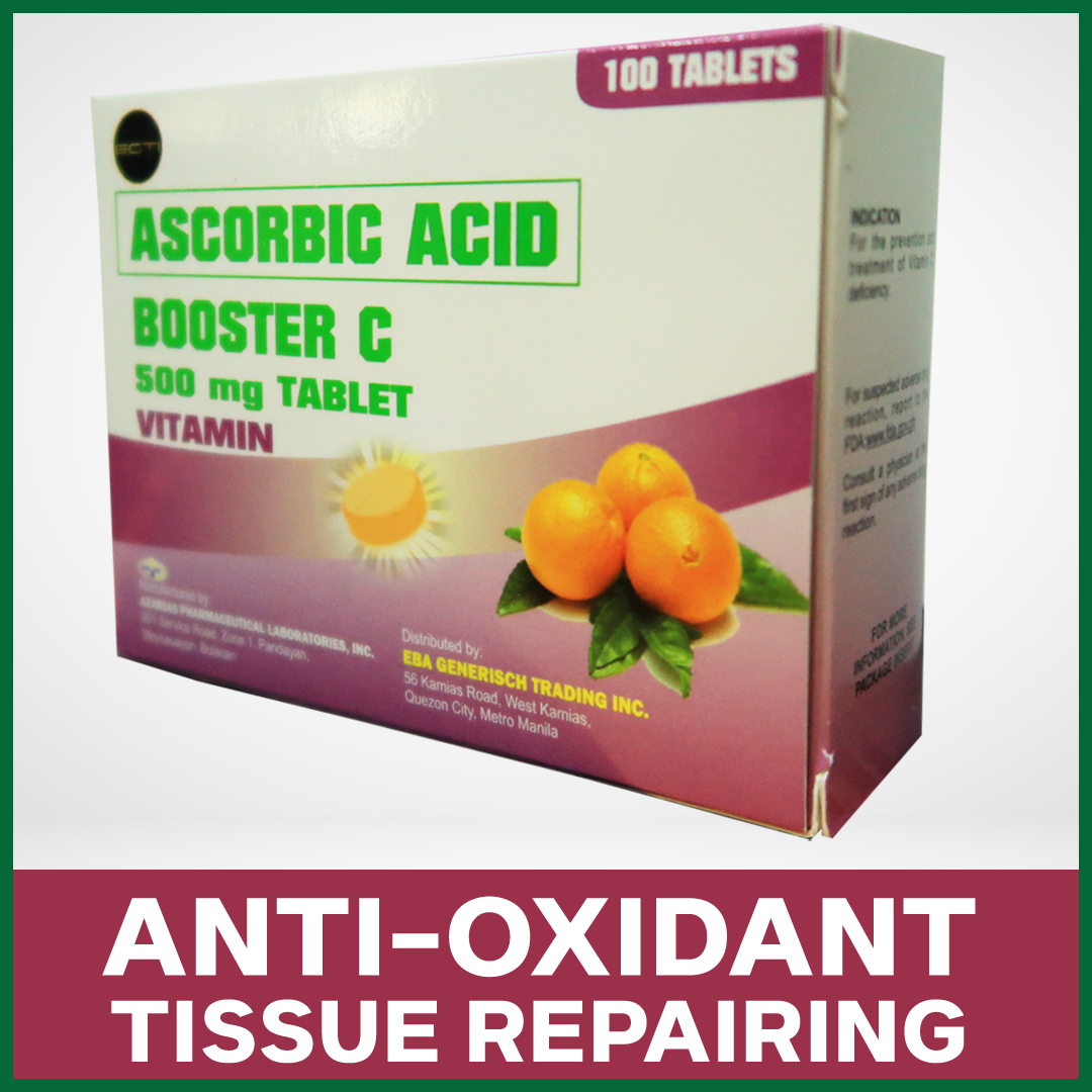 Ascorbic Acid Vitamin C 500 mg (Booster C) 100 Tablets per box with ...