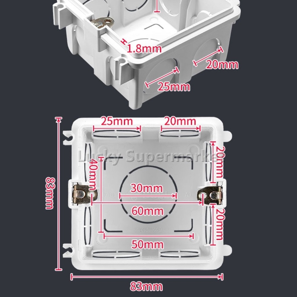 [cod] Type 86 Type 118 Type 146 Internal Box For Standard Switch Socket ...