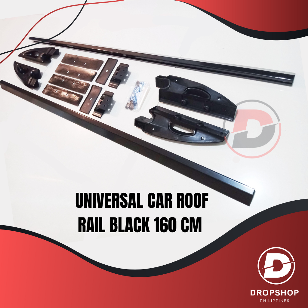 Universal Car Roof Rail BLACK Aluminum 160 cm long or Can be Cut into ...