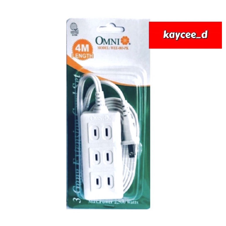 Fast delivery OMNI ECO Extension Cord Set- 4 Meter Wire- 3-Gang- WEE ...