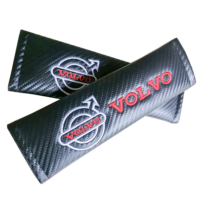 VOLVO 2pcs Car Seat Belt Shoulder Pad Carbon Fiber Sports Design Seat ...