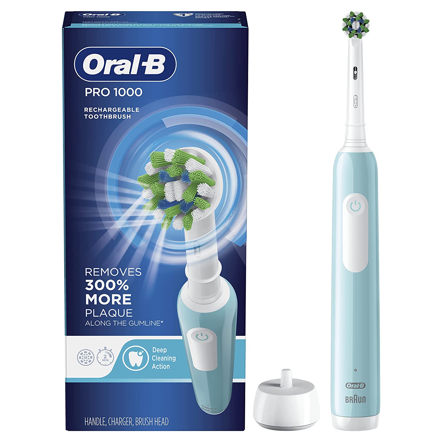 Oral-B Pro 1000 Power Rechargeable Electric Toothbrush Powered by Braun ...