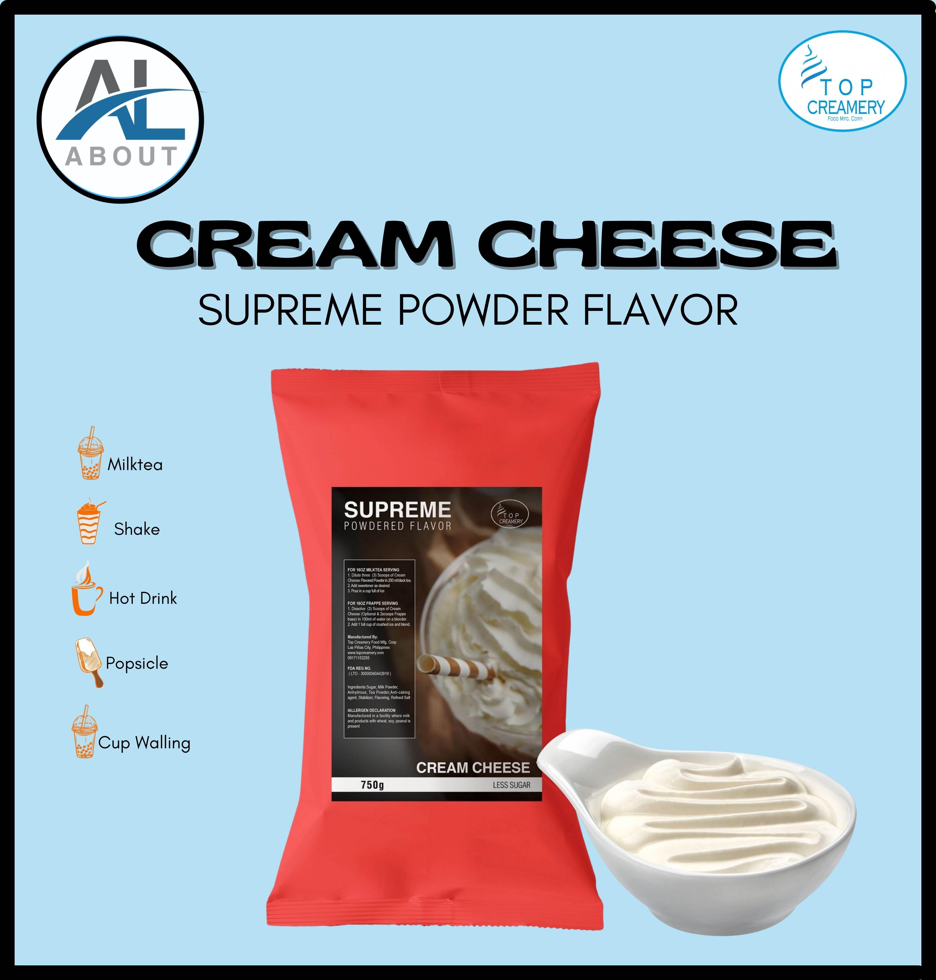 TOP CREAMERY SUPREME CREAM CHEESE FLAVORED POWDER 750G | Lazada PH