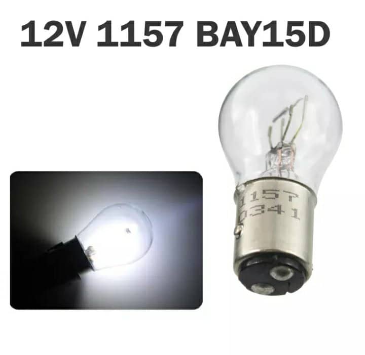 Brake Light Clear Double Contact Bulb with Copper Base 1 Pc Only ( 1157 ...