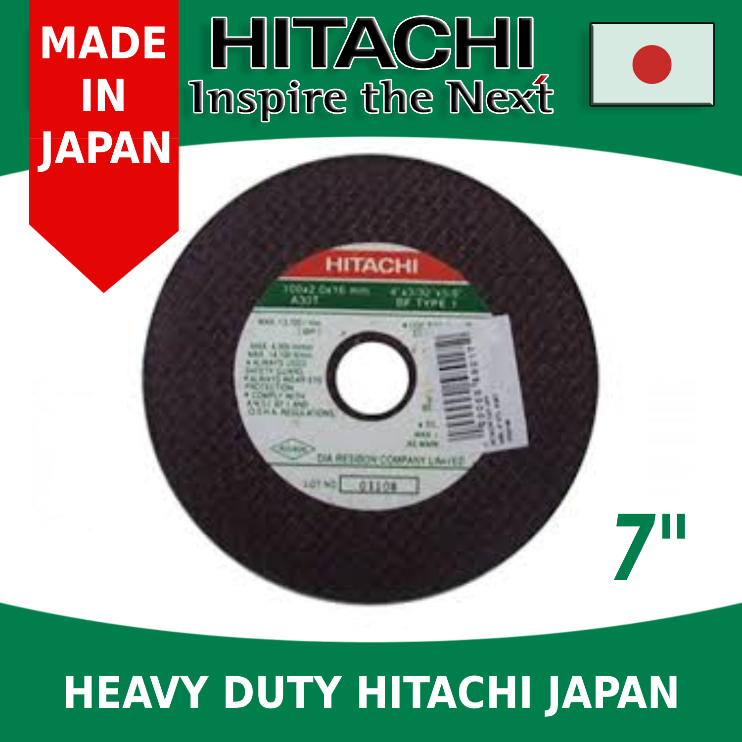 Hitachi [Made in Japan] Cutting Wheel Cut Off Disc 7 inch Metal | Lazada PH