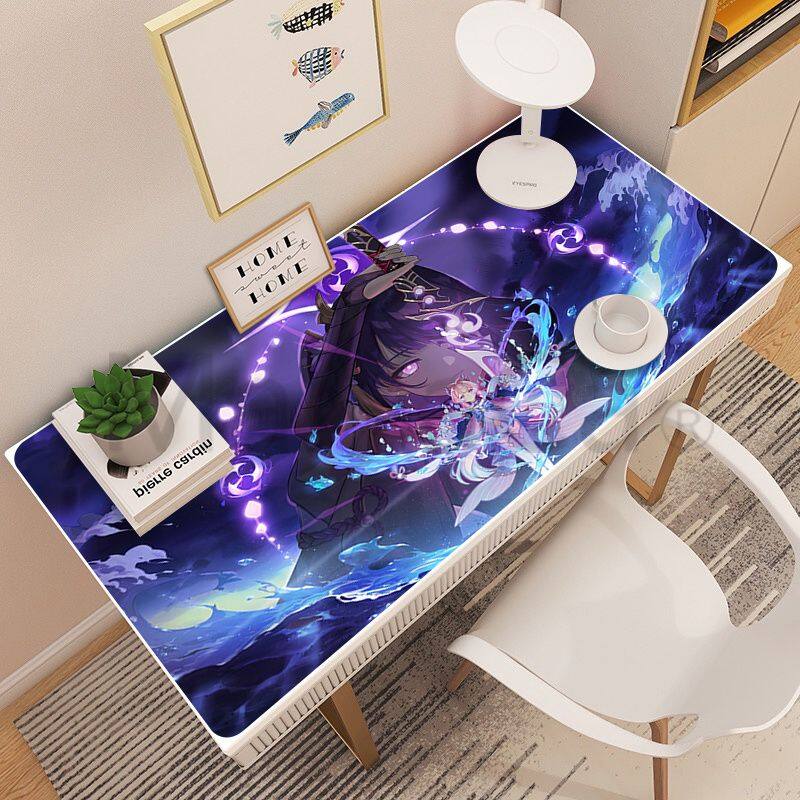 Genshin Impact Raiden Shogun Big Office Desk Mat Table Keyboard Mouse ...