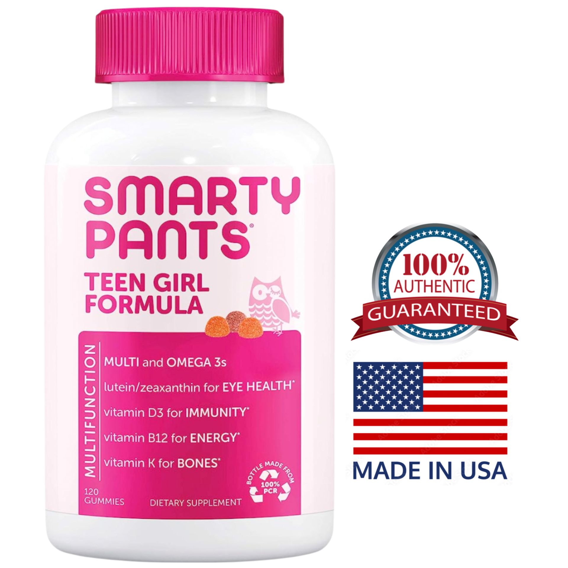 SmartyPants Teen Girl Multivitamin Assorted Fruit Flavor, 120 Gummies ...