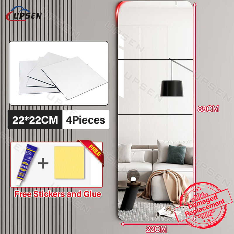 【HD Explosion-proof Mirror】5pcs/set Mirror wall sticker Mirror HD full ...