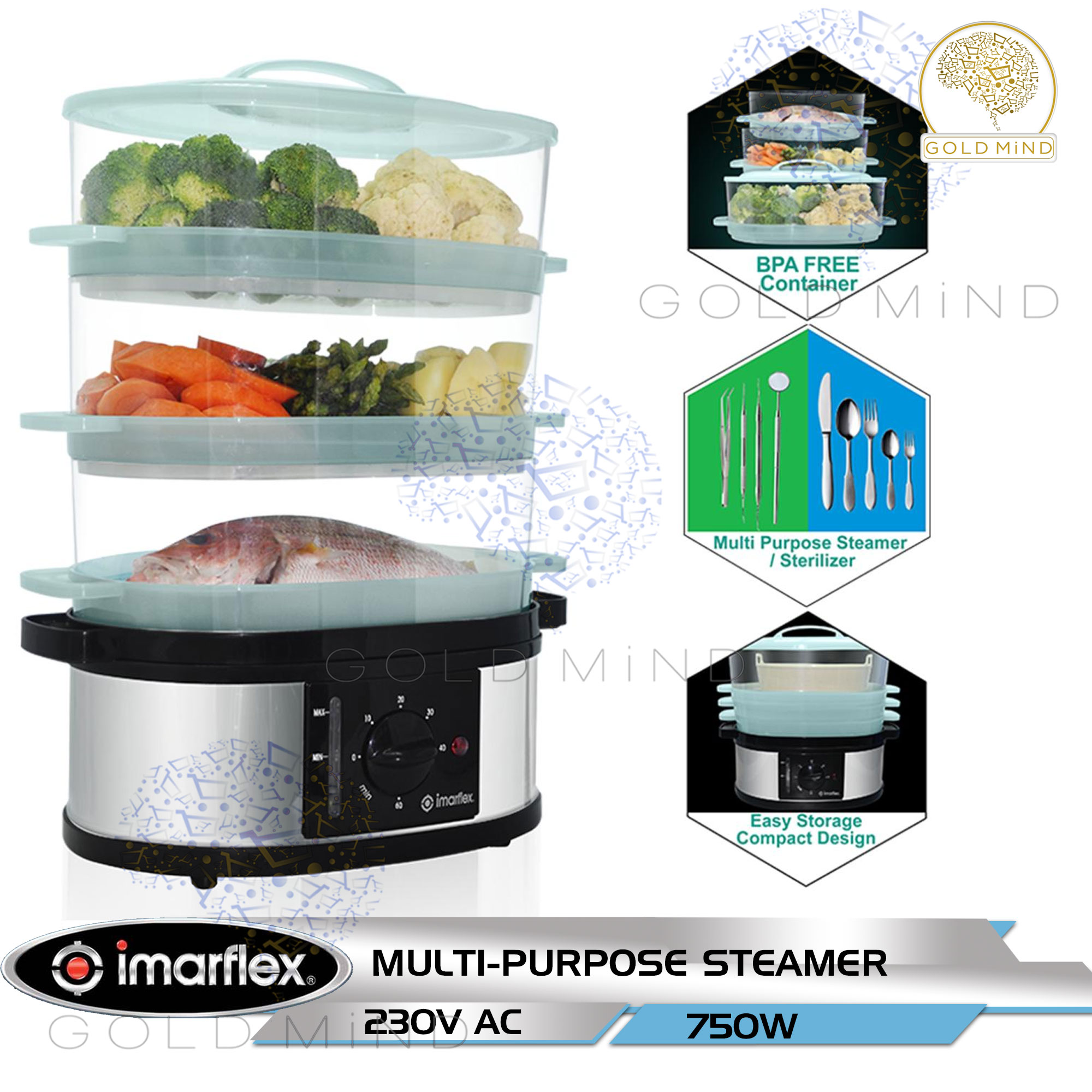 Imarflex Multi-purpose Electric Steamer for Home or Small Business Use ...