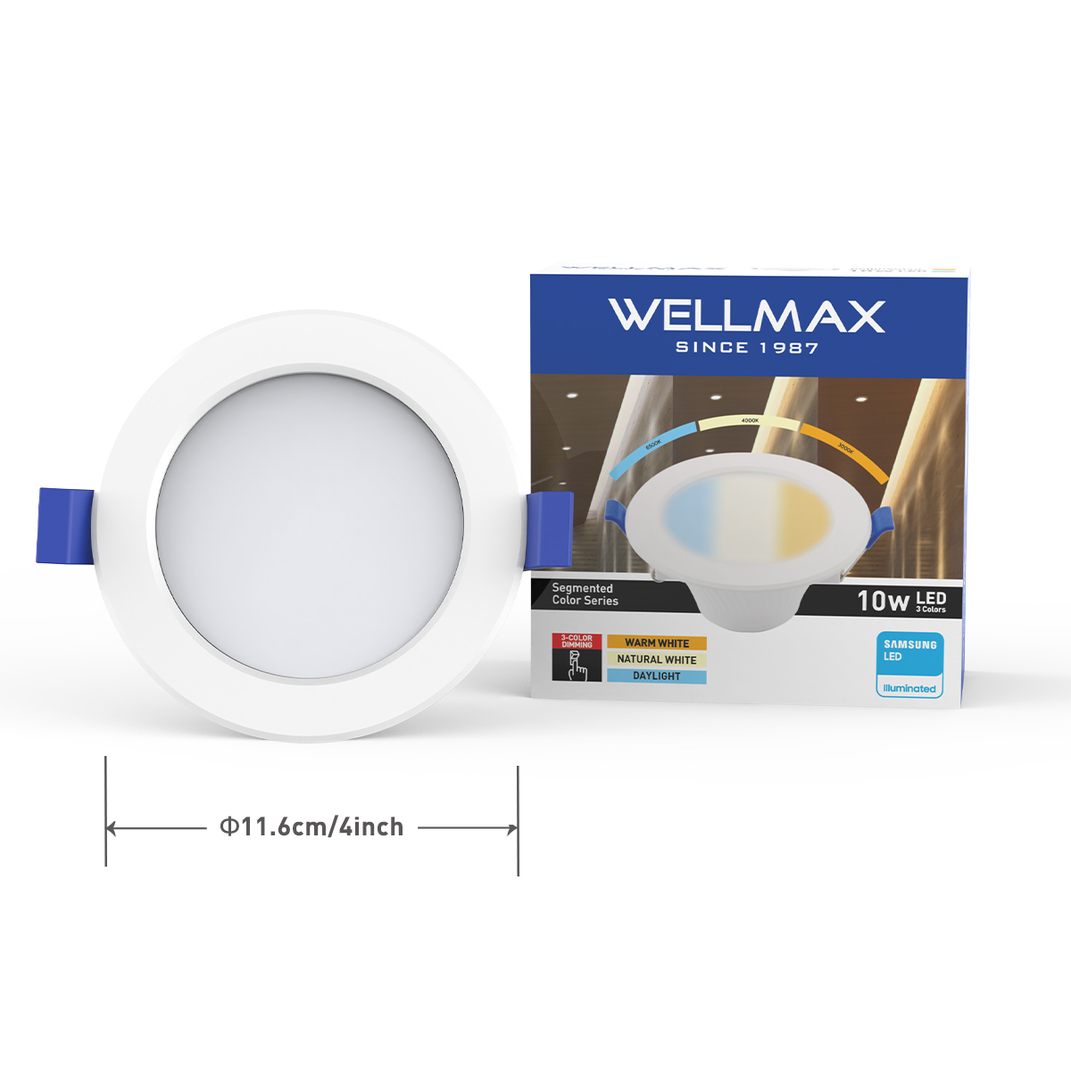 WELLMAX Tricolor Downlight Adopt SAMSUNG LED Chip 3-Color Recessed Ceiling Light 7W-15W | Lazada PH