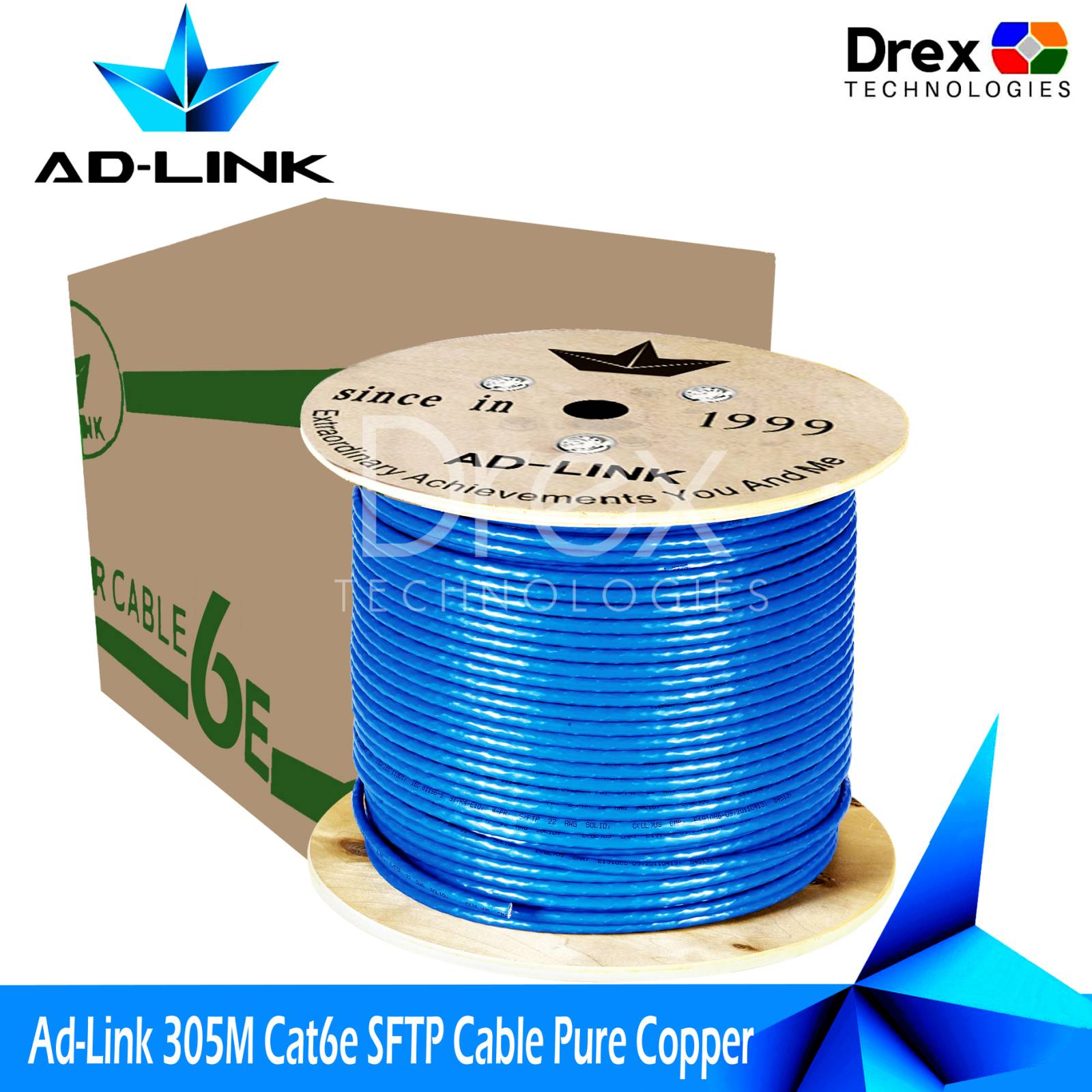Ad-Link 305M SFTP Ethernet Cable Cat6E Pure Copper 1000FT (Screened ...