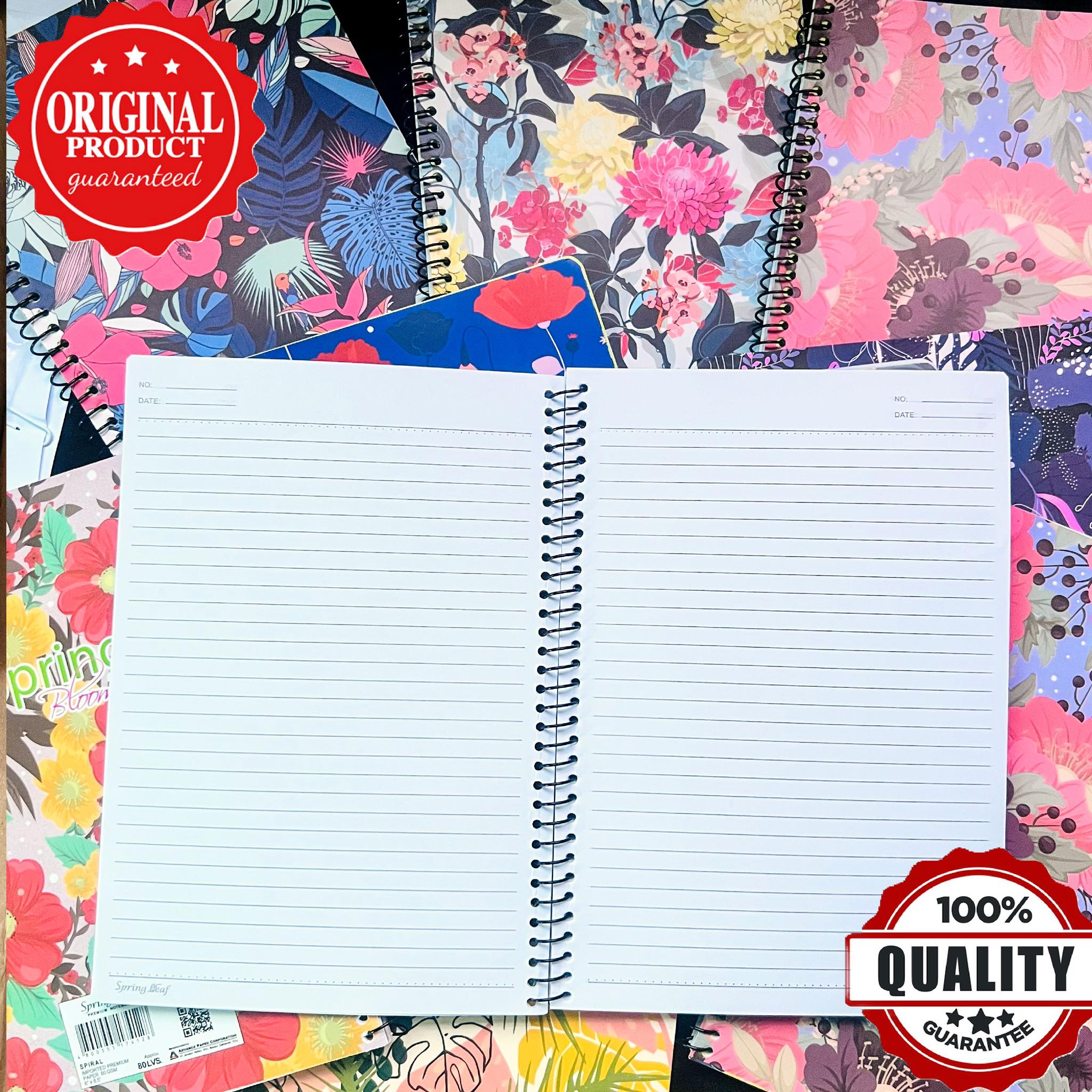 ADVANCE Spring Leaf Spiral Notebook SPRING BLOOM Series 80 Leaves 6x8.5 ...