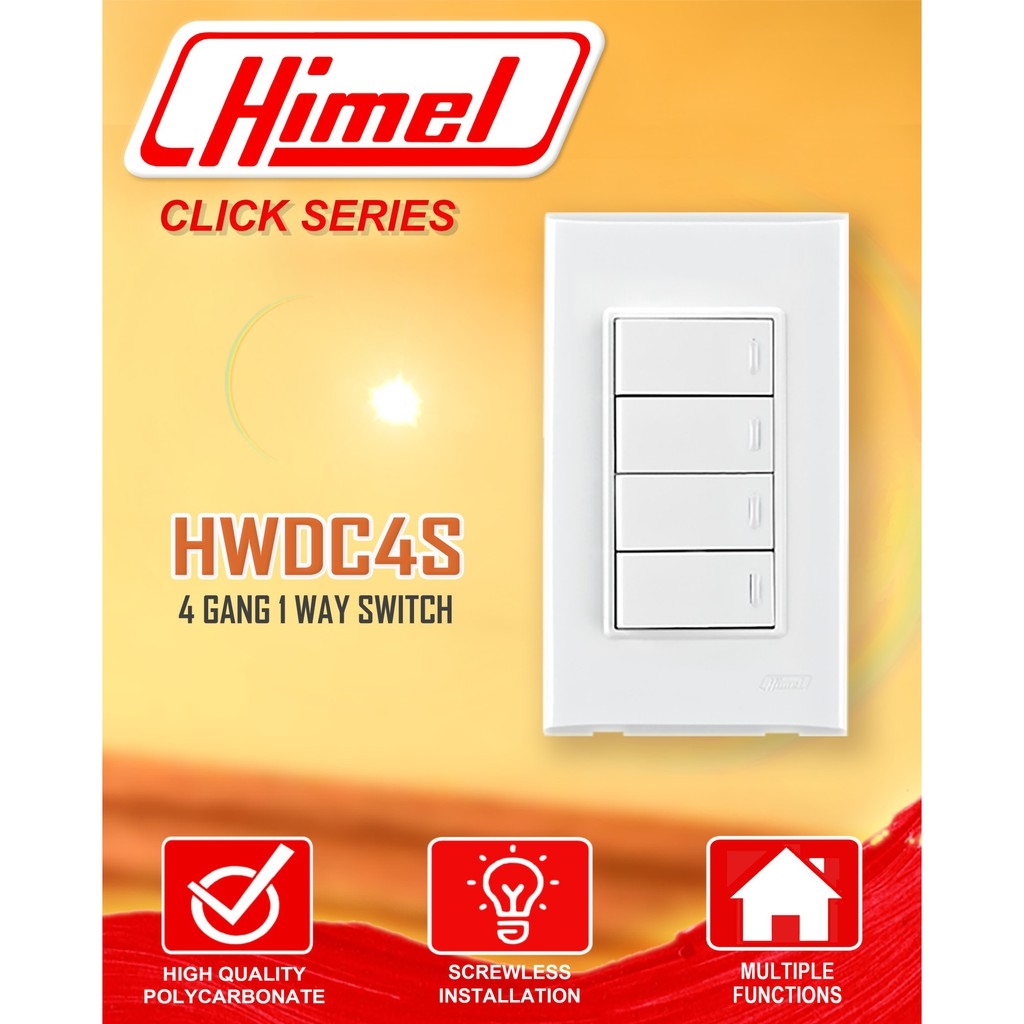 Himel Wiring Devices HWDC4S - 4 Gang 1 Way Switch | Lazada PH