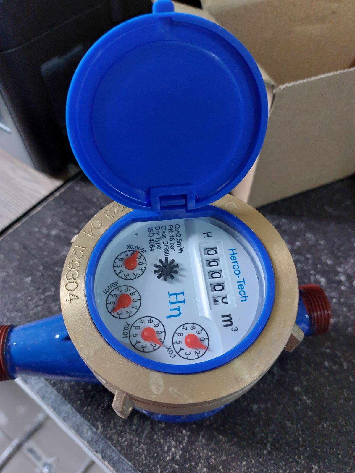 Herco Water Meter Horizontal Submeter 1/2 Iron Body Heavy Duty ...
