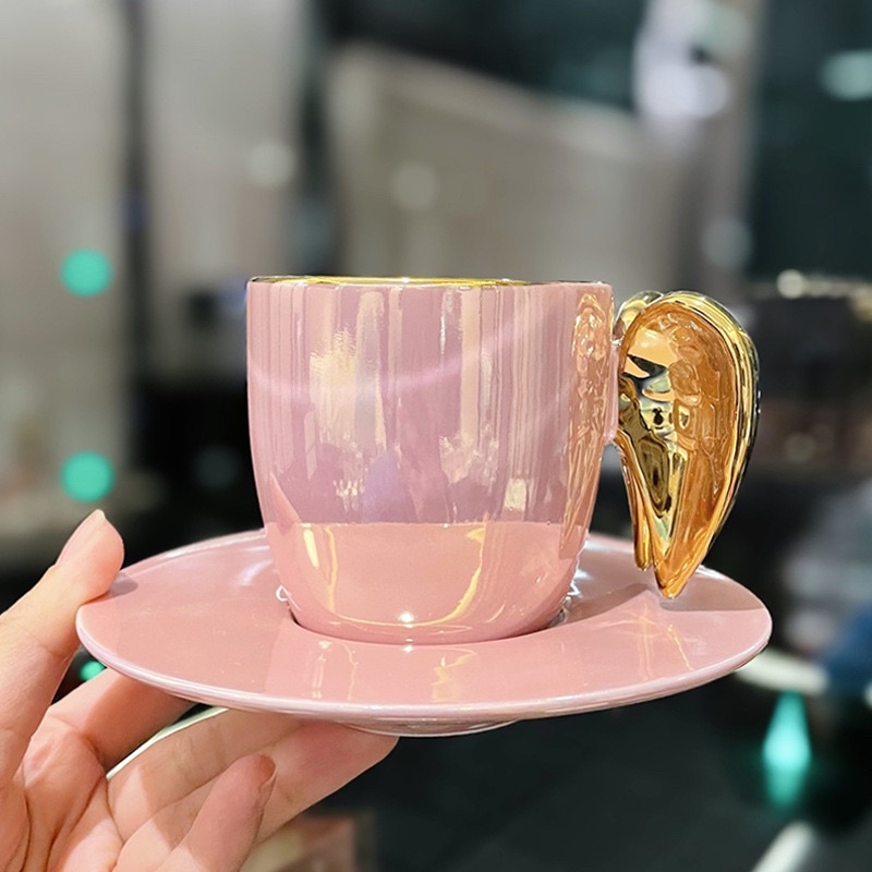 Exclusive Limited Edition Iridescent Angel Wings Teacup Gold Cup Set ...