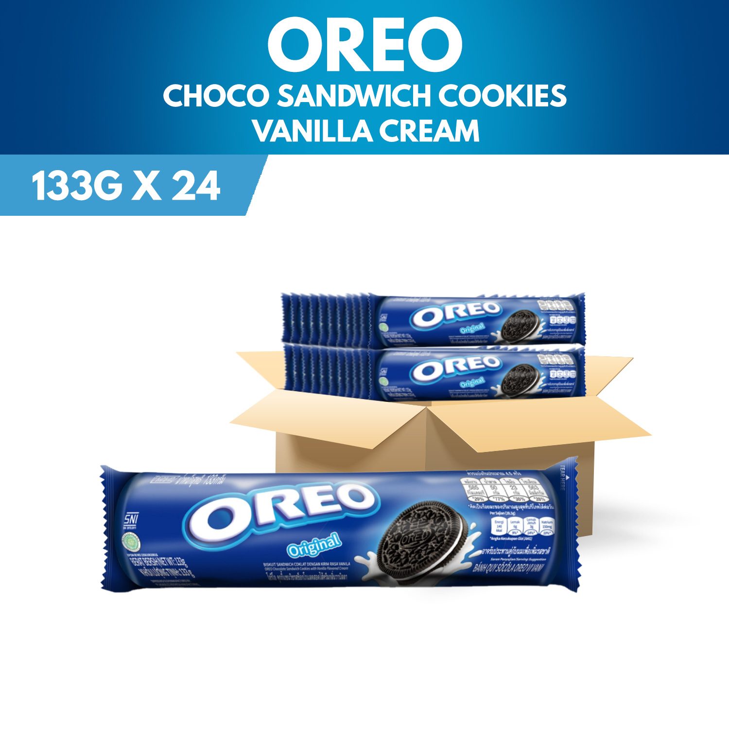Oreo Vanilla Cream Sandwich Cookies 133g (Set of 24) | Lazada PH