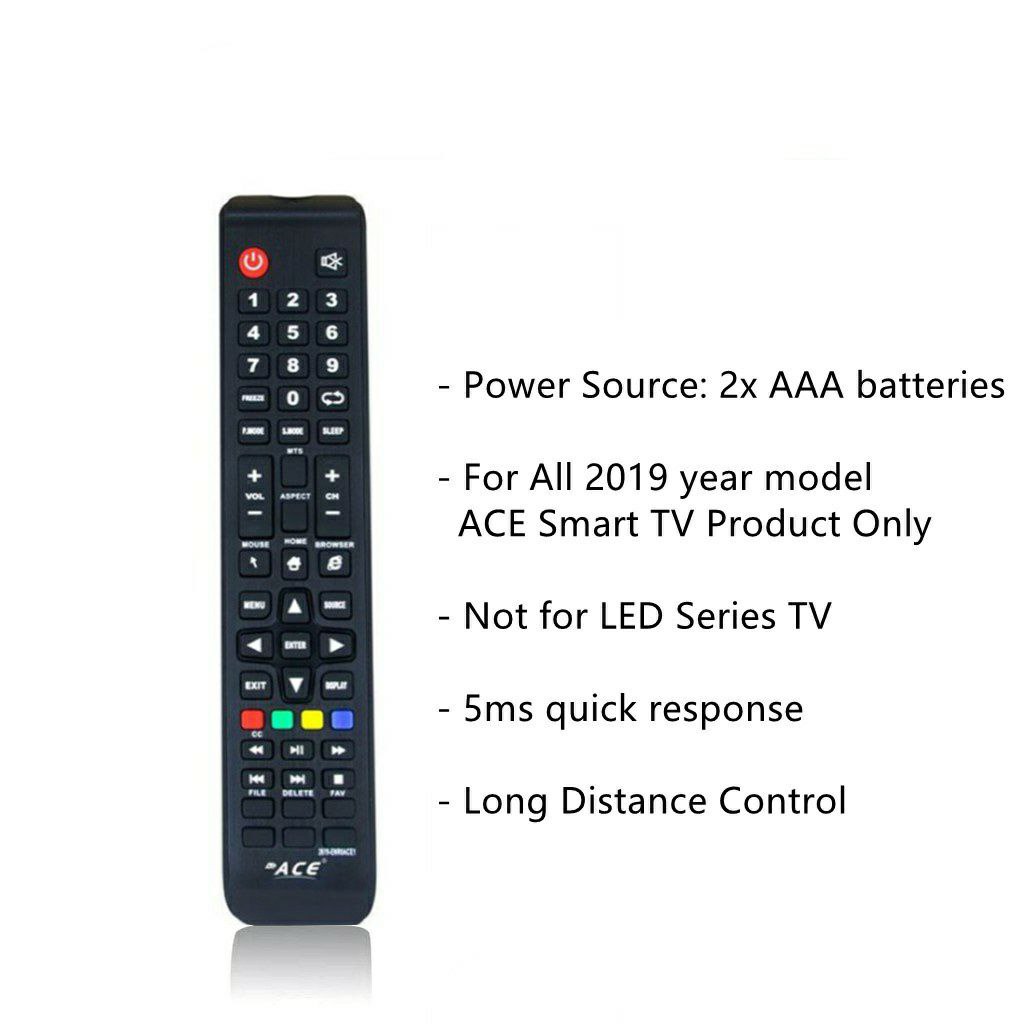 ACE LED TV SMART TV Replacement REMOTE CONTROLLER 2619-UNROACE1 for Ace ...