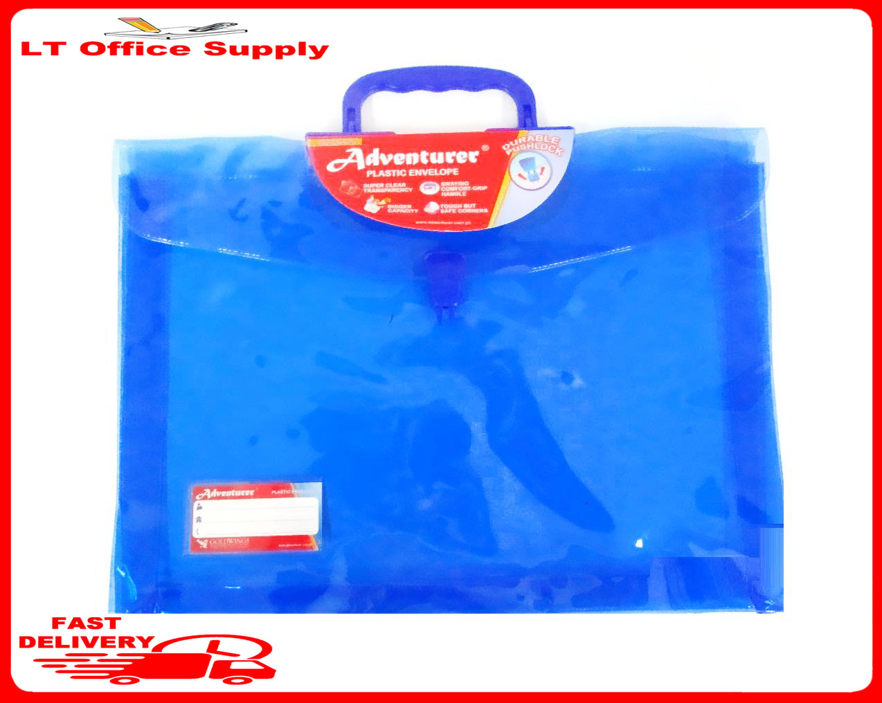 Adventurer Expanding envelope Transparent Plastic Document Envelop Long ...