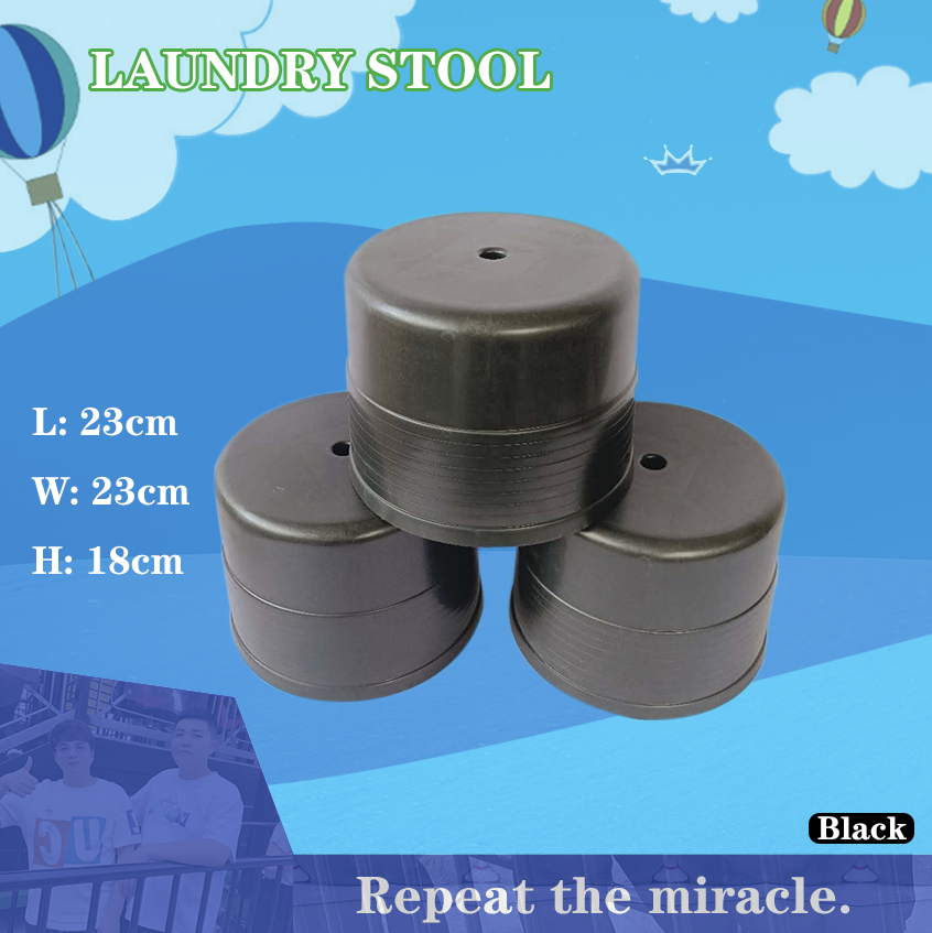 BLACK Rattan Plastic Laundry Stool/ Round Stool /Kiddie Stool | Lazada PH